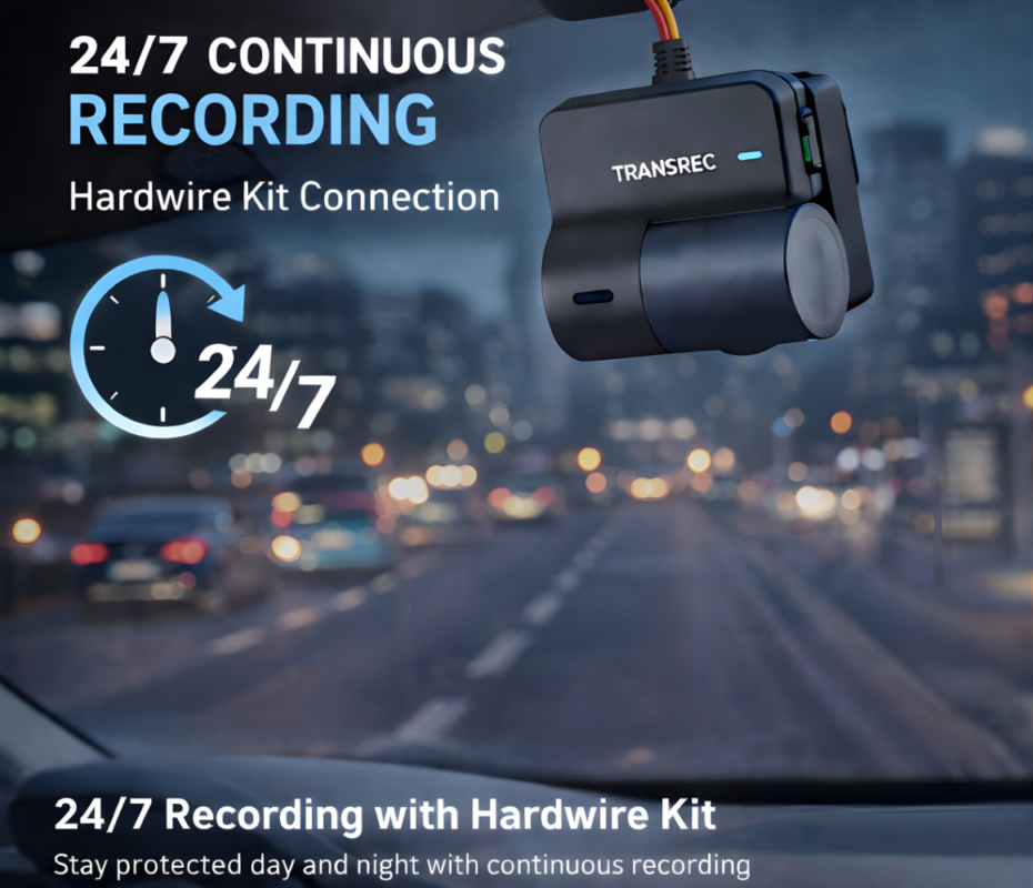 T710 4K Dual Dash Cam – Front & Rear | Wi‑Fi, 24/7 Recording - Transrec